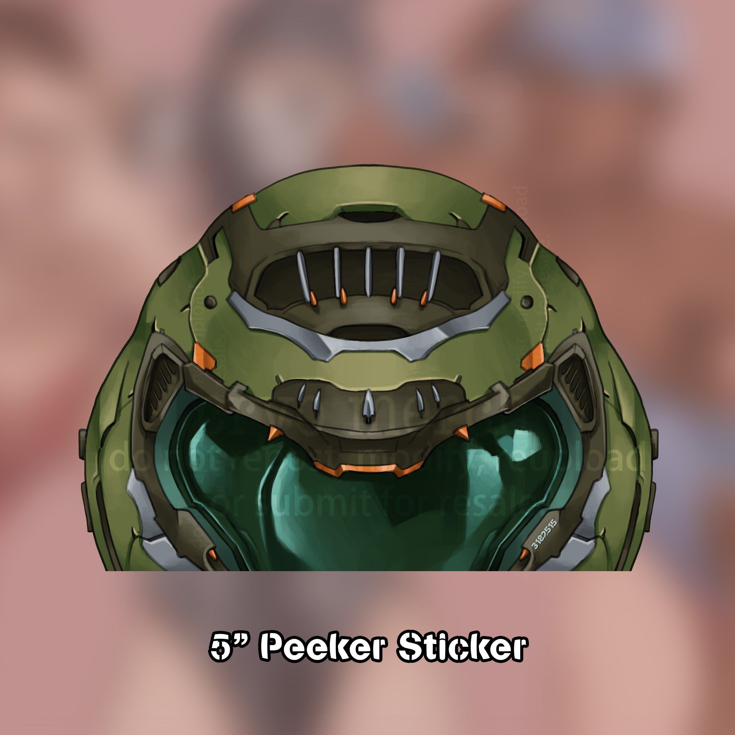 Doom Guy Peeker Sticker – CryoMerch
